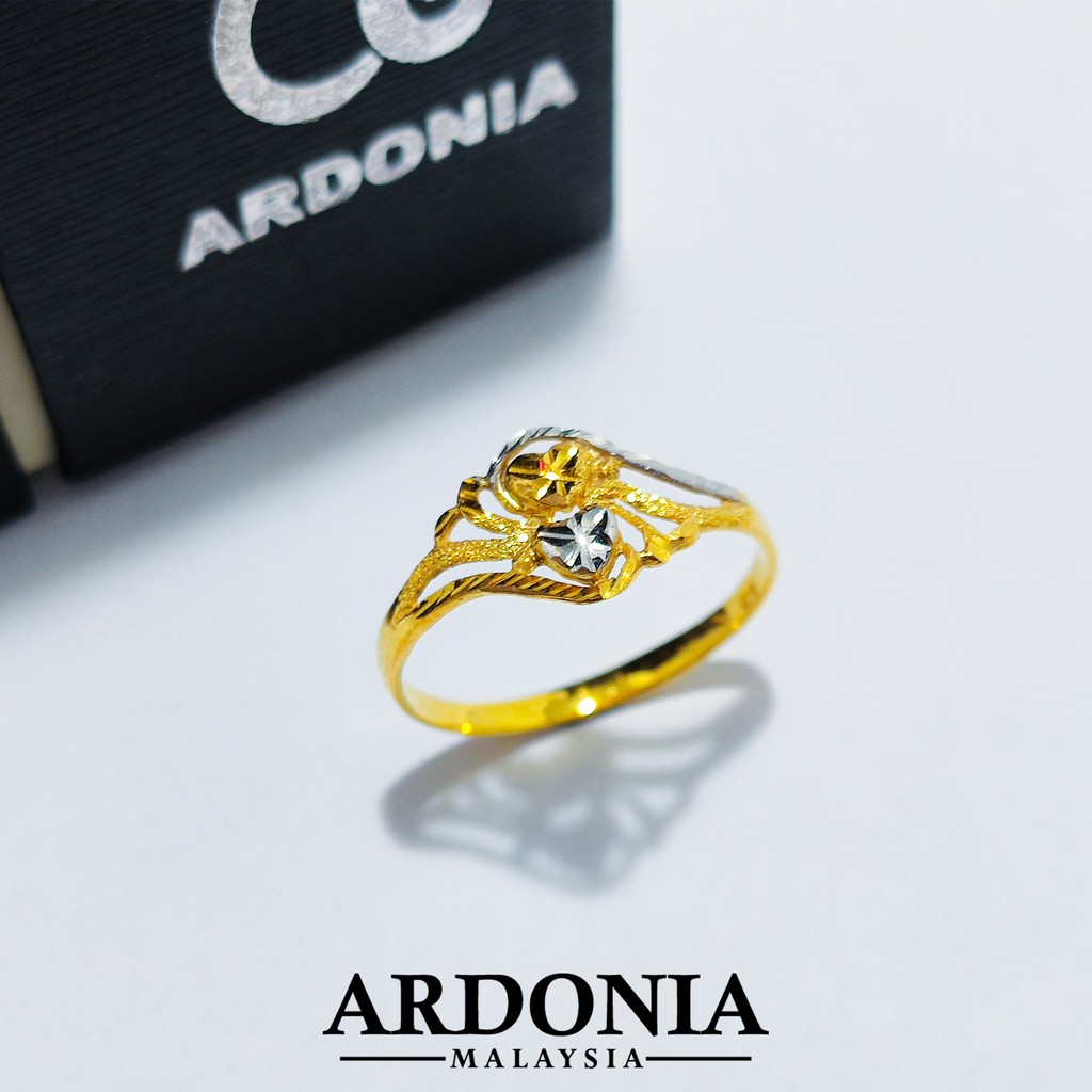 ARDONIA Cincin Love Twins Emas 375 (9K Gold / 375 Gold) | Shopee Malaysia
