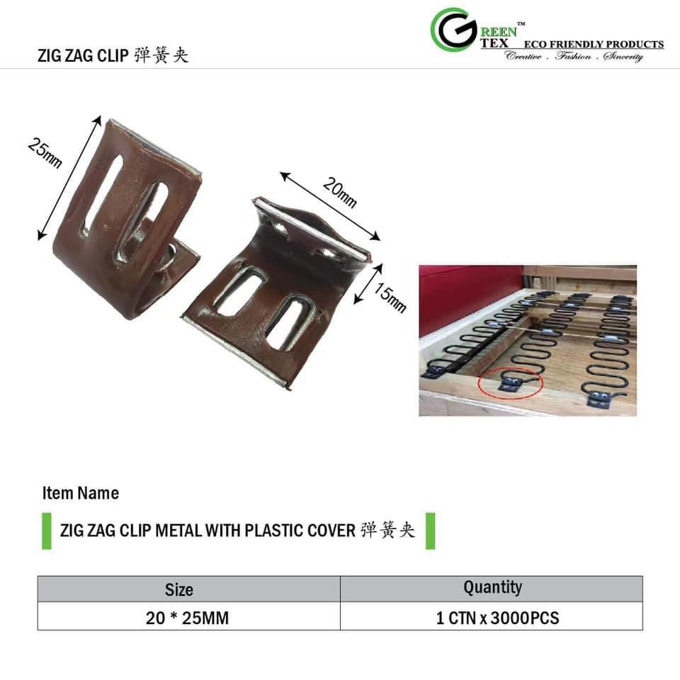 [50PCS] ZIG ZAG CLIP METAL WITH PLASTIC COVER FOR ZIG ZAG SPRING ...
