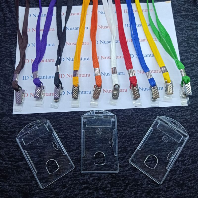 1-sided Clear Acrylic ID Card Case Package+1cm Iron Clamp Strap ...