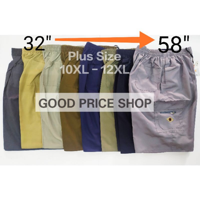 (10XL/12XL)MEN SHORT PANTS PLUS SIZE CARGO BIG SIZE COTTON SELUAR LELAKI SIZE BESAR [9577/9578 ...