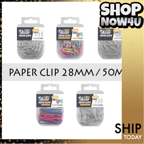 ShopNow Grabbit Round and Triangle Paper Clips - Mix Colour (28mm x ...