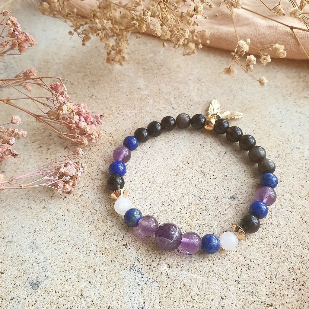 Crystal Gemstone Affirmation Beaded Amethyst Lapiz Lazuli Moonstone ...
