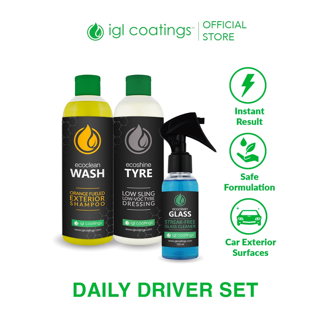 IGL Car Wash Window & Tire Set - Ecoclean Wash (500ml) + Ecoshine Tyre ...