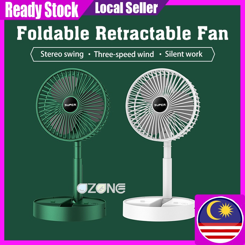 USB Foldable Desk Fan Portable Stand Fan Floor Standing Rechargeable ...