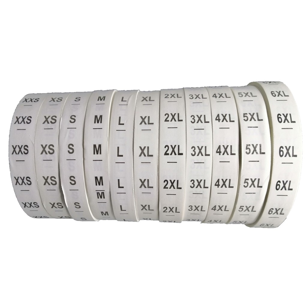 Size Label Nylon / Size Tag / Label Saiz Baju 2400Pcs | Shopee Malaysia