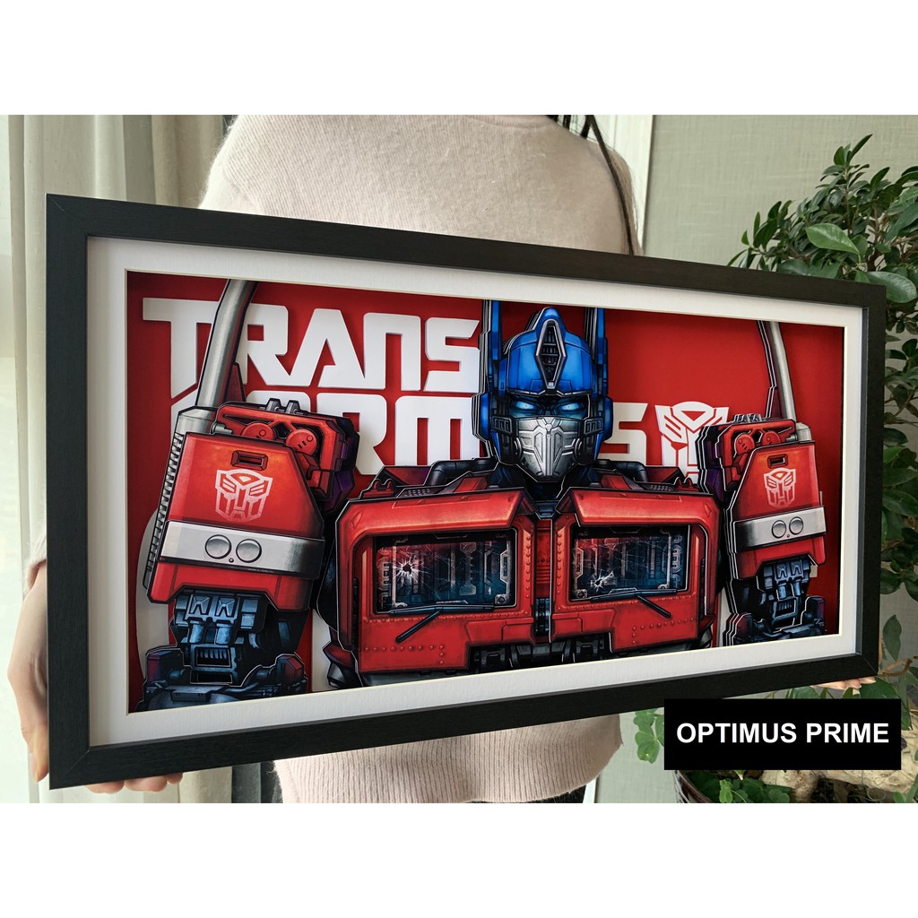 Transformer 3D Image Display with Wall Mounted Frame - Optimus Prime ...