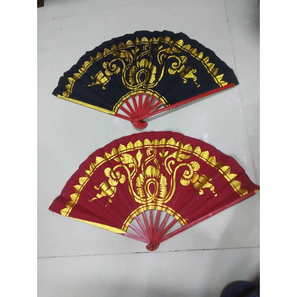 Balinese Metris Fan Floral Motif Balinese Dancing Handfan Dancer Fan ...