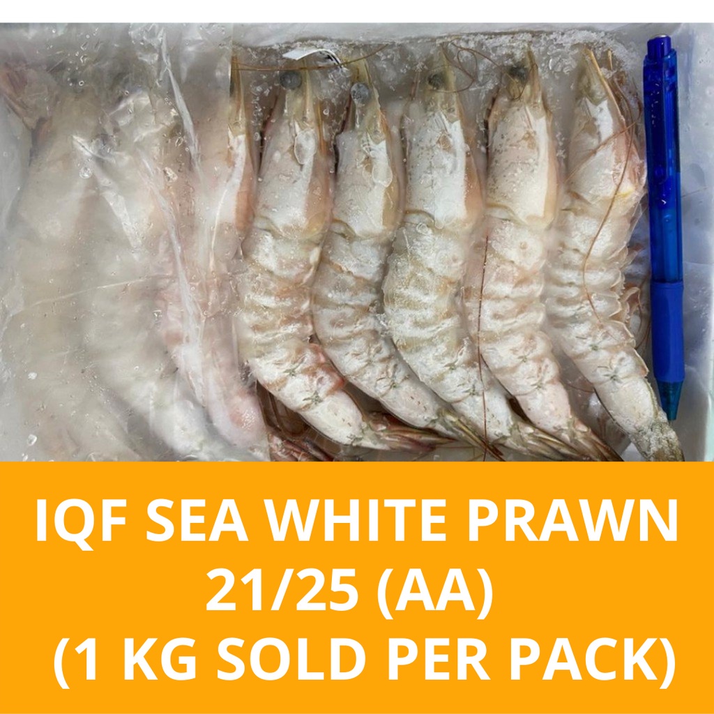 IQF Frozen Sea White Prawn 21/25 (AA) 1kg/pack (Sold per Pack) | Shopee ...