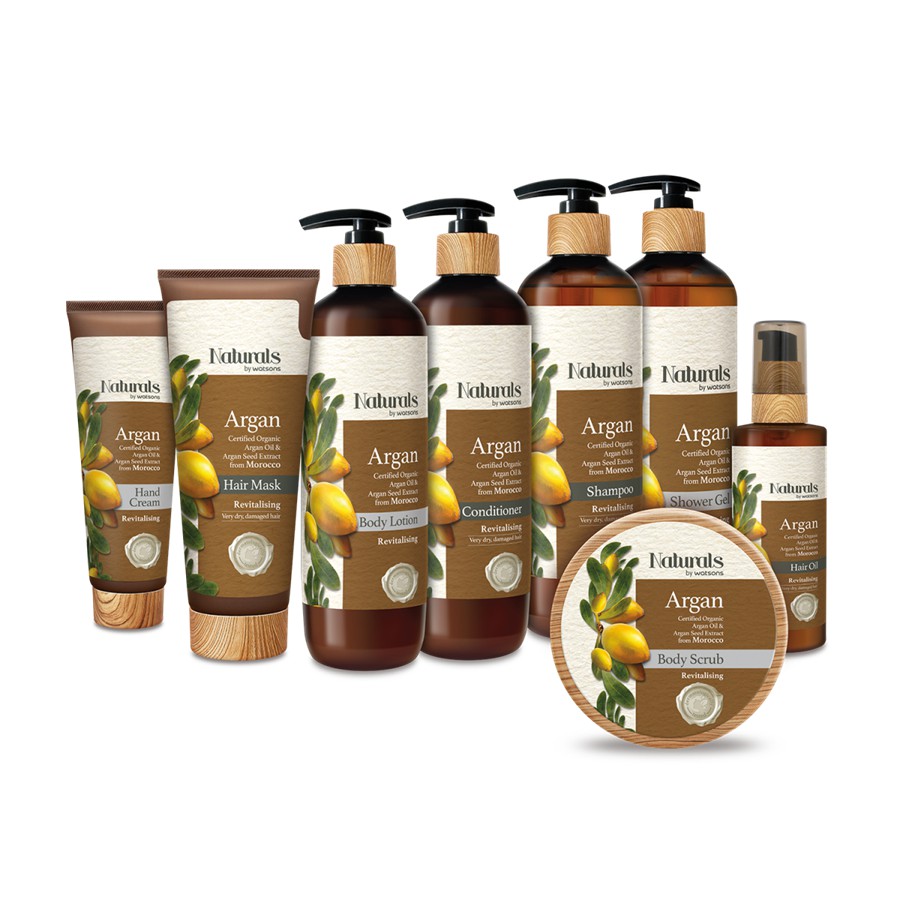 (short expiry clearance) Naturals By Watsons Argan series Shampoo/Shower/Conditioner/Hair Mask ...