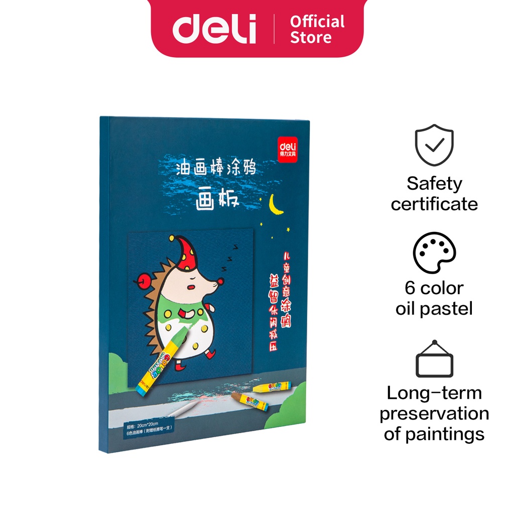 Deli Coloring Kids Oil Pastel Drawing 73905-2 Board Set [Little ...