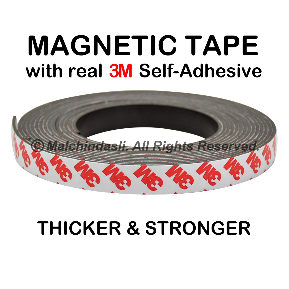 2mm or 3mm THICK MAGNETIC TAPE with 3M Adhesive MAGNET STRIP Stronger ...