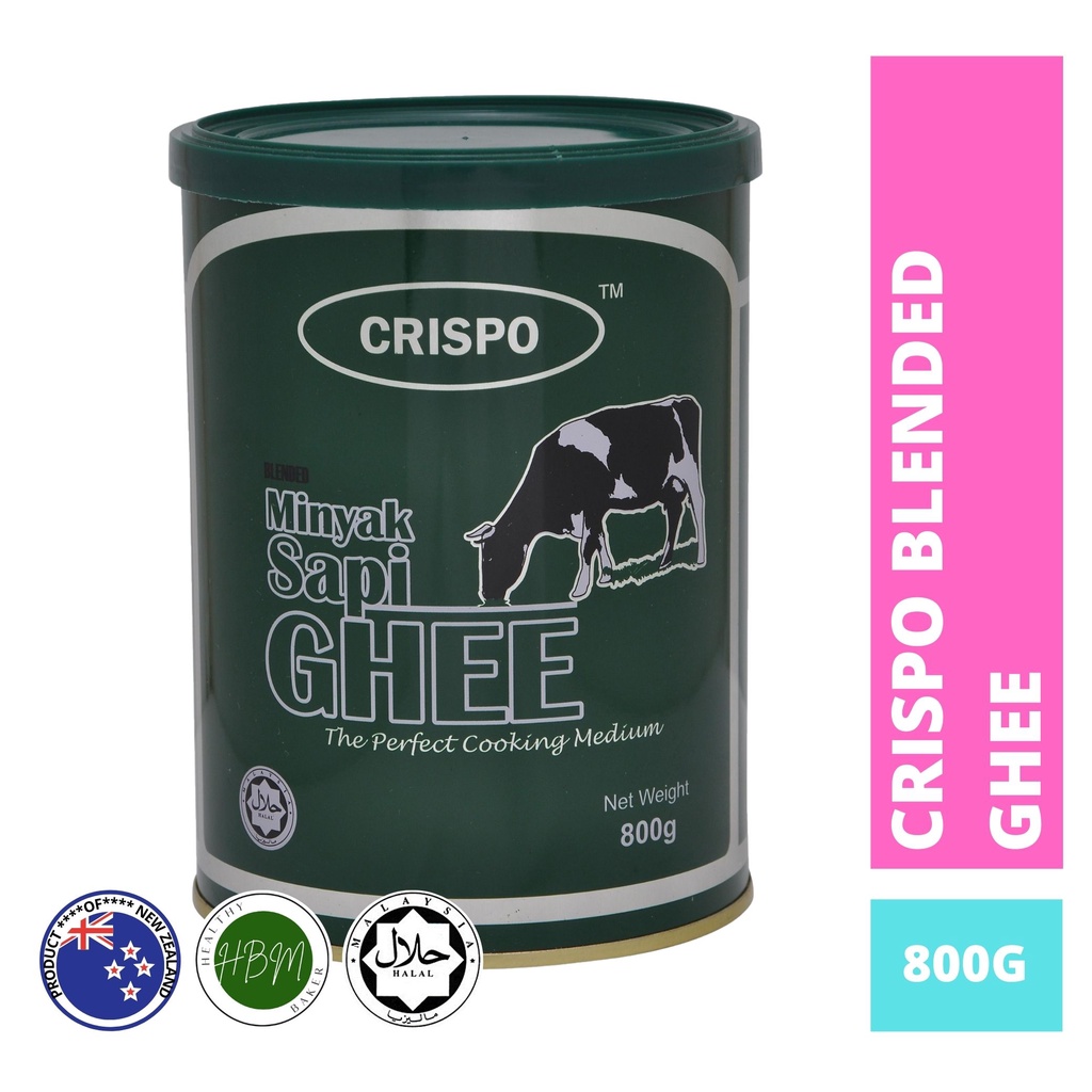 Crispo Blended Ghee 800g Tin - New Zealand Cow Milk Fat HALAL | Shopee ...