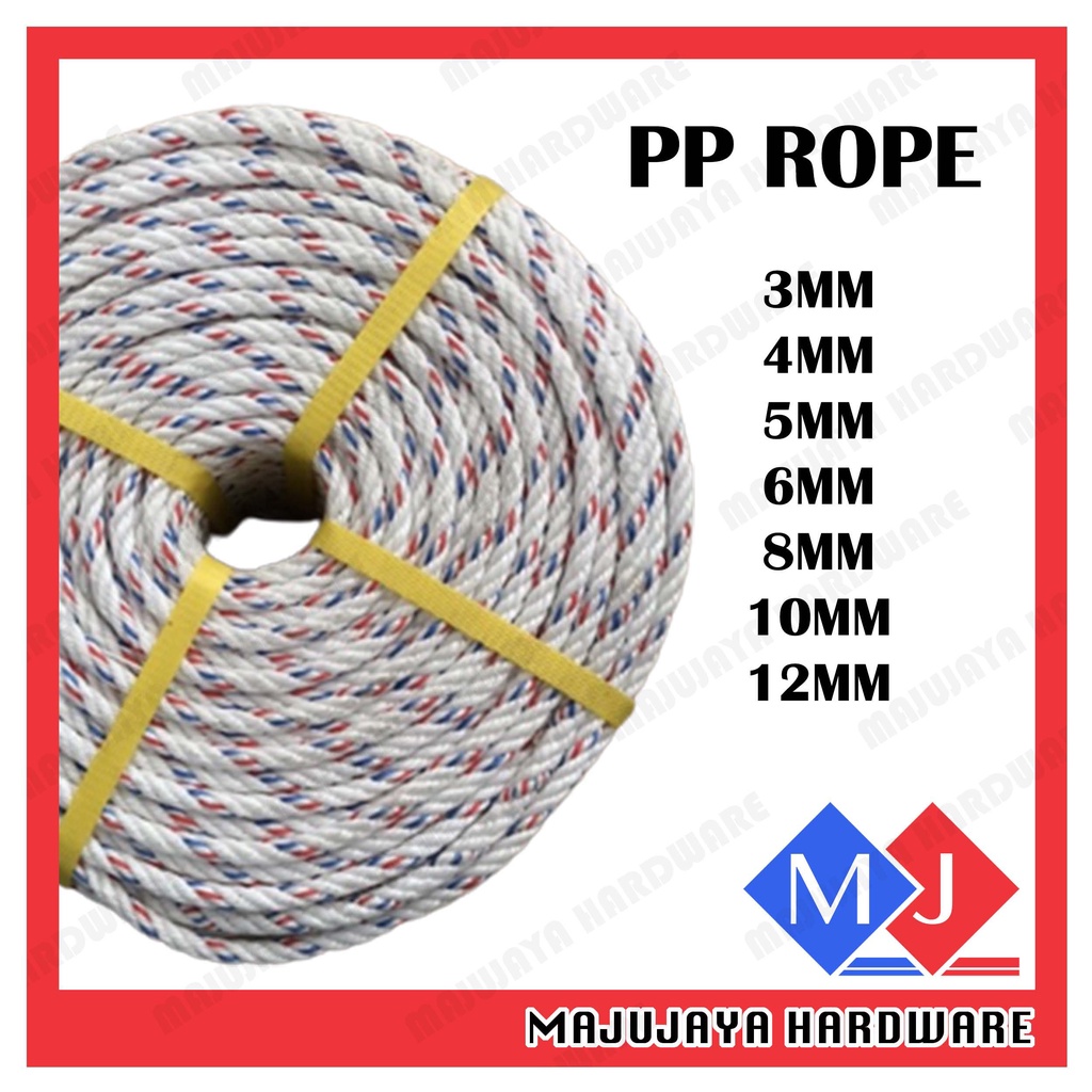 (10 METER)# High Quality PP Rope Polupropylene Rope Tali PP Nylon Putih ...
