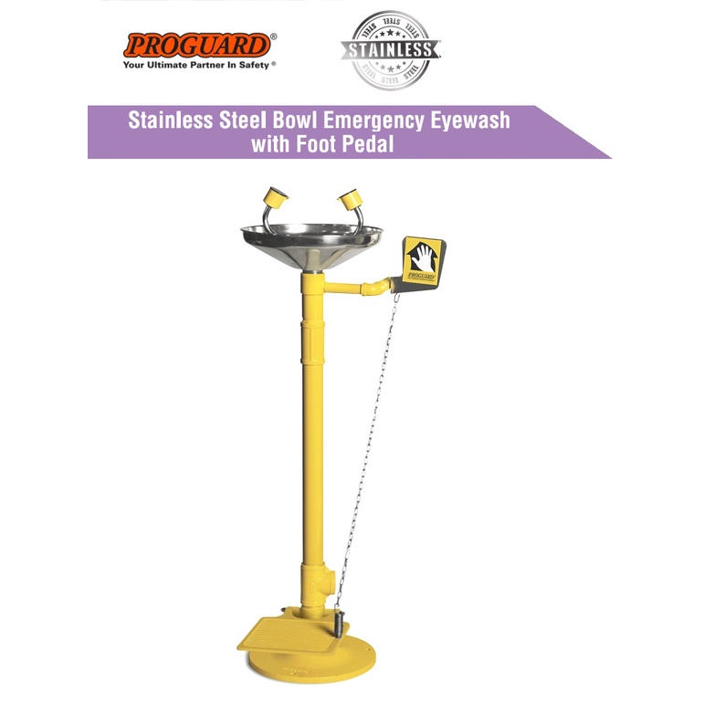 Emergency Fully Stainless Steel Pedestal Mounted Eyewash With Foot ...