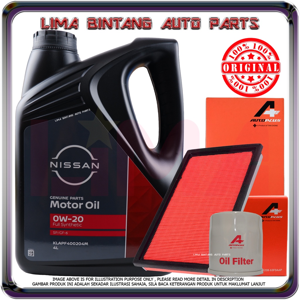 Combo! Nissan Fully Synthetic 0W20 Engine Oil 4 Liter + Oil Filter ...
