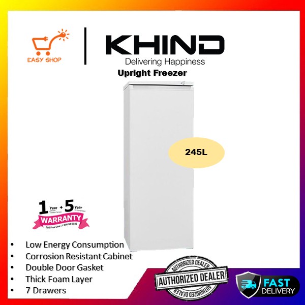 KHIND 245L /157L UF-225/UF-157 Upright Freezer | Shopee Malaysia