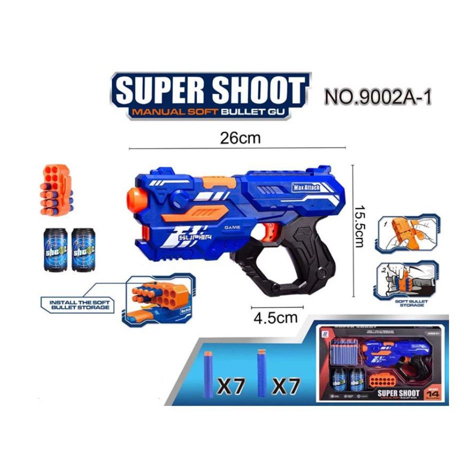 Shoot gun Toys come with 14 manual soft bullet (Ready Stock) | Shopee ...