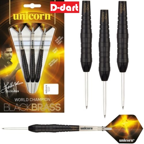 UNICORN STEEL TIP DART - 21G JELLE KLAASEN BLACK BRASS STEEL DARTS [21G ...