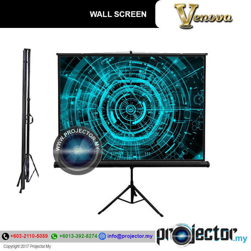 VENOVA 96" x 96" (8’x8’) TRIPOD LCD PROJECTOR SCREEN MATT WHITE 4:3 PROJECTION SIZE ( 5'x5', 6 ...