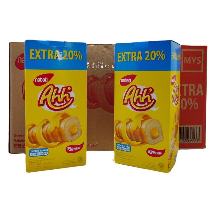 [CARTON DEALS] Nabati Richeese Ahh Triple Cheese Extra 20% 13.5gm x 10'S x 12boxes | Shopee Malaysia