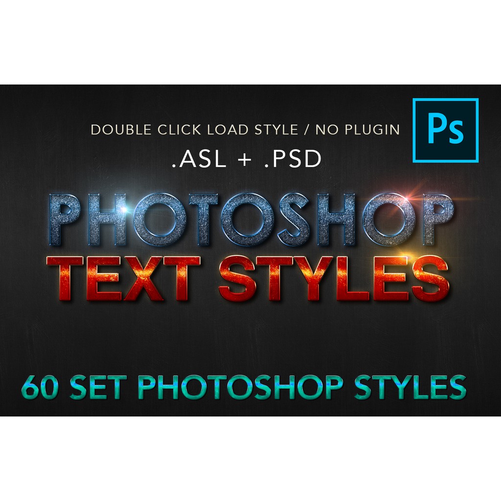 [ ASL/PSD ] 60 Set Photoshop Styles Text Effect no plugin with sample ...