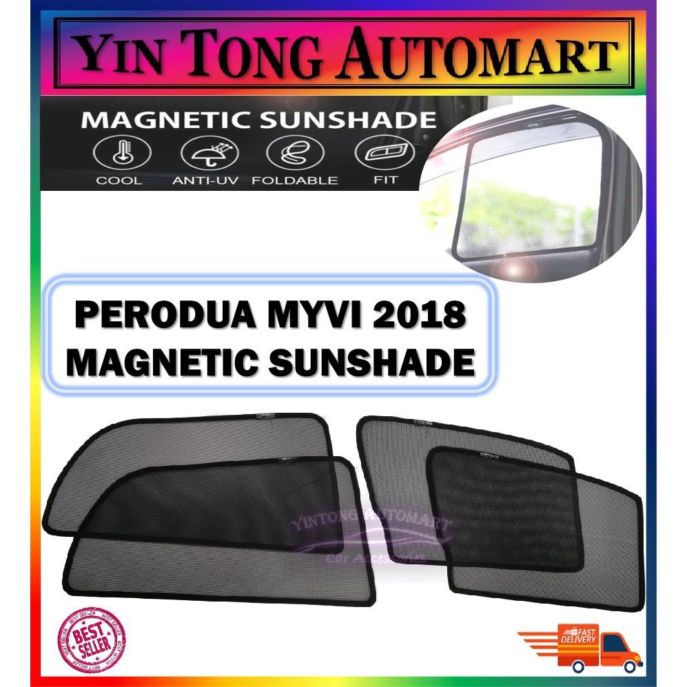 Perodua Myvi 2018-2023 Magnetic Sun Shade ( 4 Pcs ) | Shopee Malaysia
