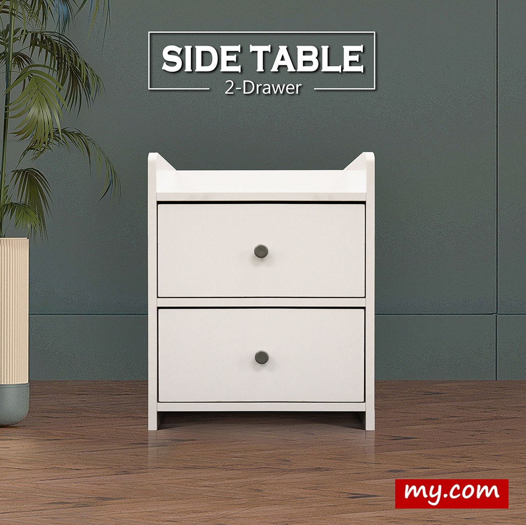 Meja Sisi/Side Table with 2-Drawer my.com/Rack Kecil Tepi Katil Almari ...