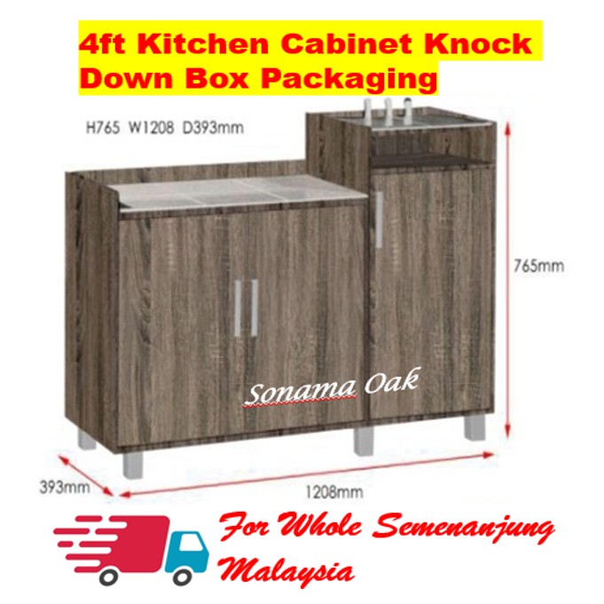 🔥 READY STOCK🔥[Shipping to Whole Semenanjung Malaysia] Furniworld 4ft Kitchen Cabinet Knock Down ...