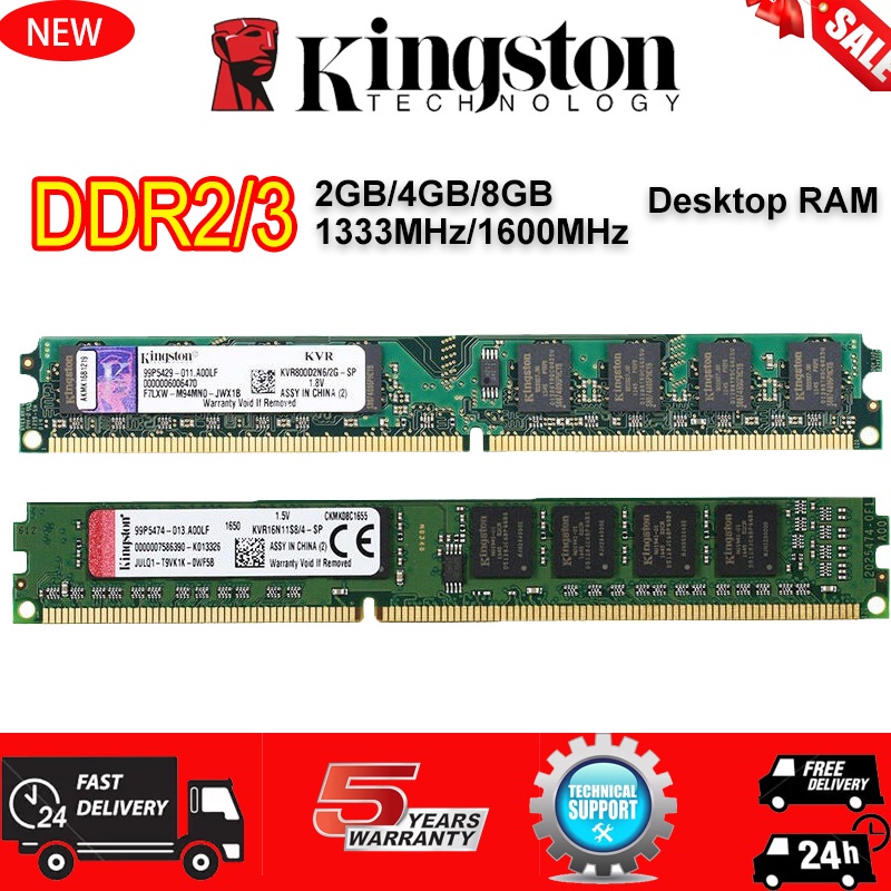 Kingston DDR2 DDR3 DDR3L 2GB 4GB 8GB RAM 1333/1600MHz for Desktop kingston Memory PC3 | Shopee ...