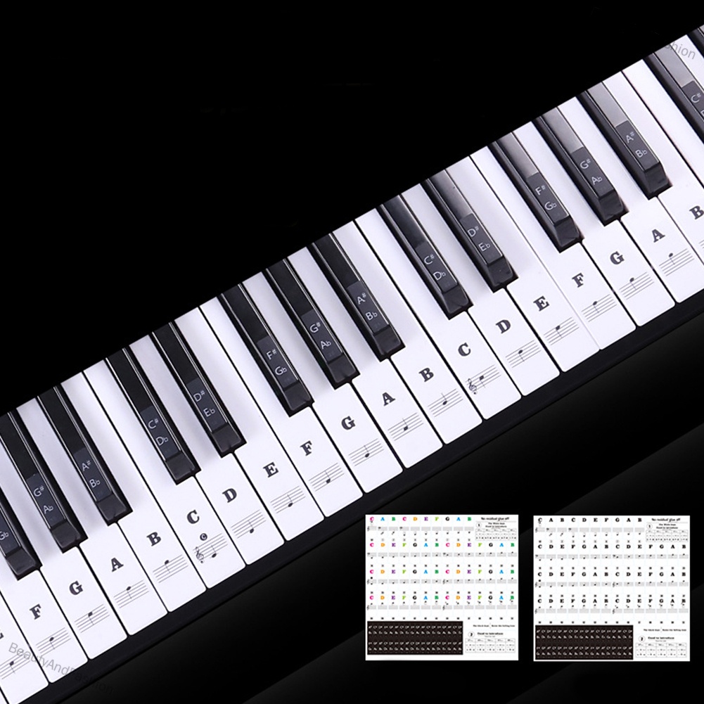 BeautyAndFashion Transparent Piano Keyboard Sticker 88 Keys Electronic ...
