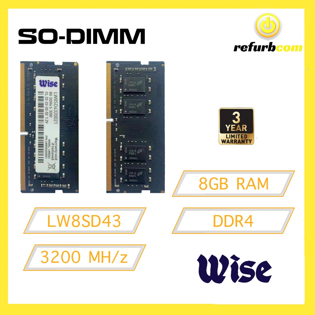 WISE SO-DIMM 8GB RAM DDR4 Memory 3200MHz Gaming Performance Notebook ...