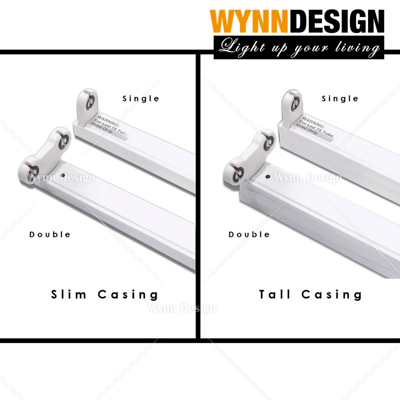 T8 4FT / 2FT LED Casing Tube Fitting Single / Double Fitting ...