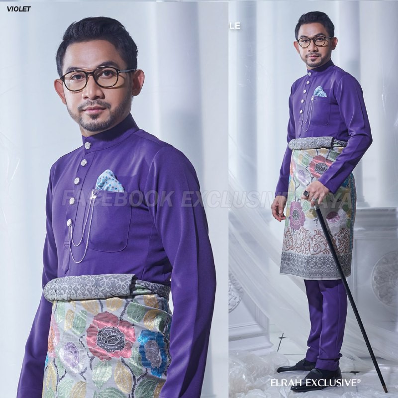 BAJU MELAYU ELRAH EXCLUSIVE MAGNIFICIENT VIOLET PURPLE (READYSTOCK ...