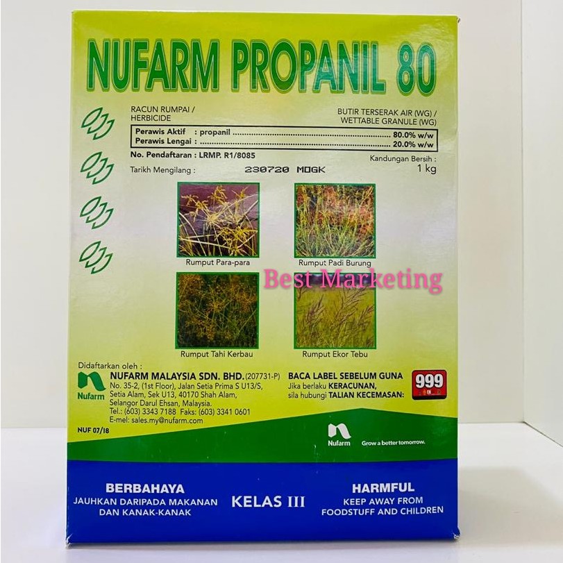 1KG NUFARM PROPANIL 80 / Rumput Sambau Padi | Shopee Malaysia