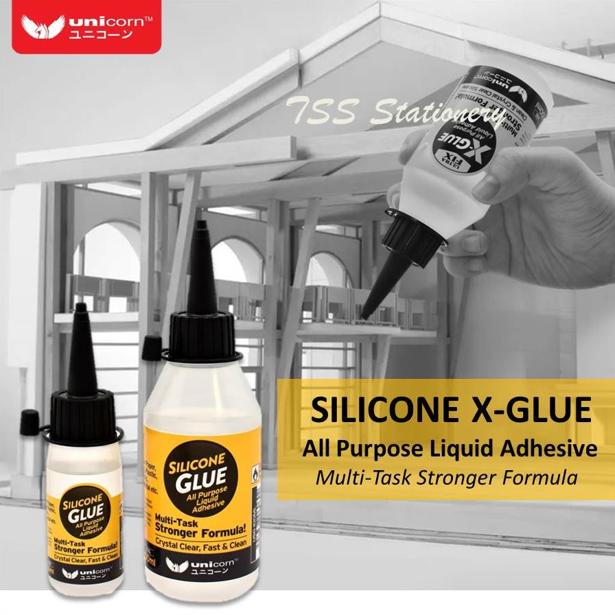 Unicorn X-Glue Multipurpose Clear Silicone Glue 30 ml/100 ml | Silicone ...