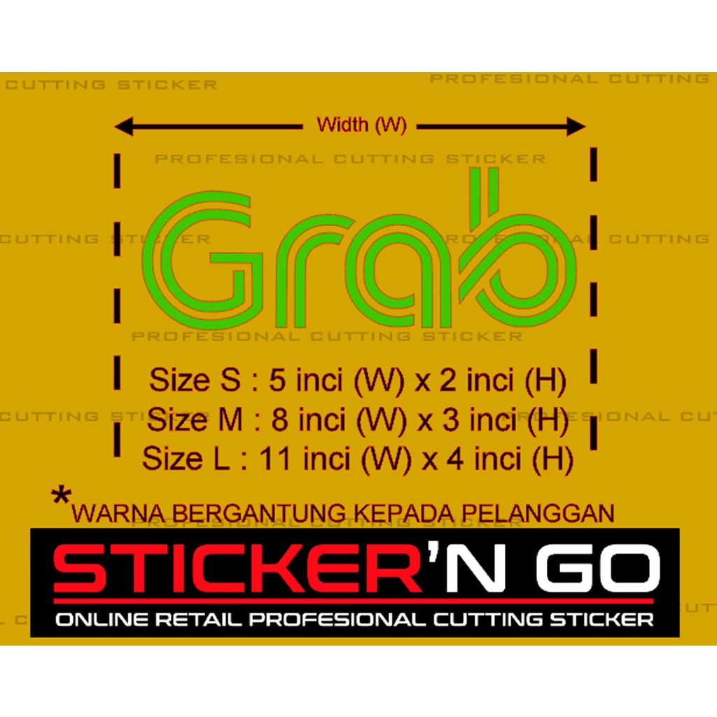 sticker cutting custom e-Hailing GRABxyz MAKAN DESIGN | Shopee Malaysia