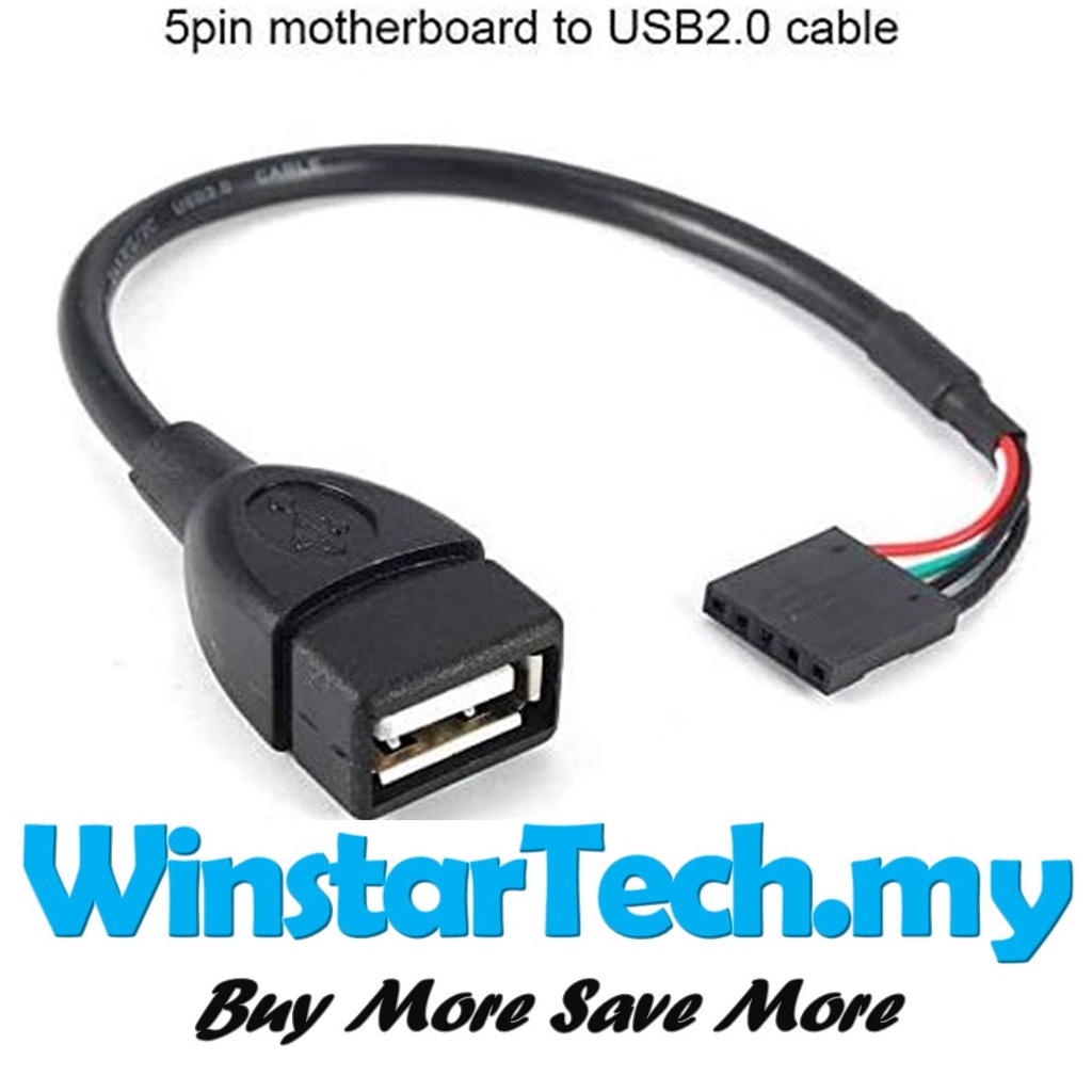 5Pin 5 Pin Motherboard Female Header to USB 2.0 Female Adapter Dupont ...