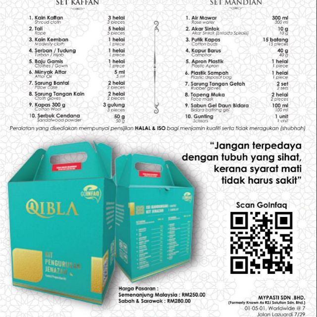 Qibla - Kit Pengurusan Jenazah | Shopee Malaysia