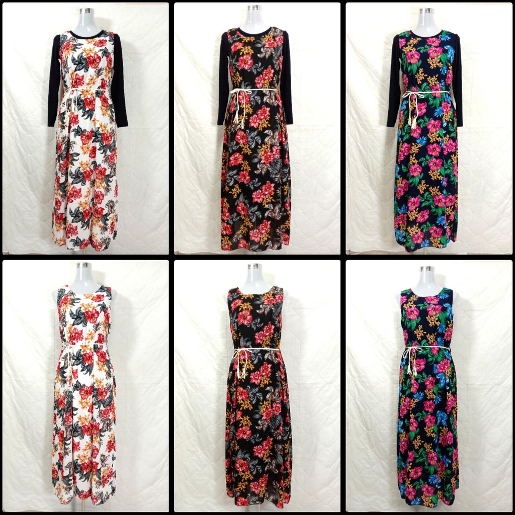 Hamiza Woman Floral Dress Sleeveless Chiffon together with lining and ...