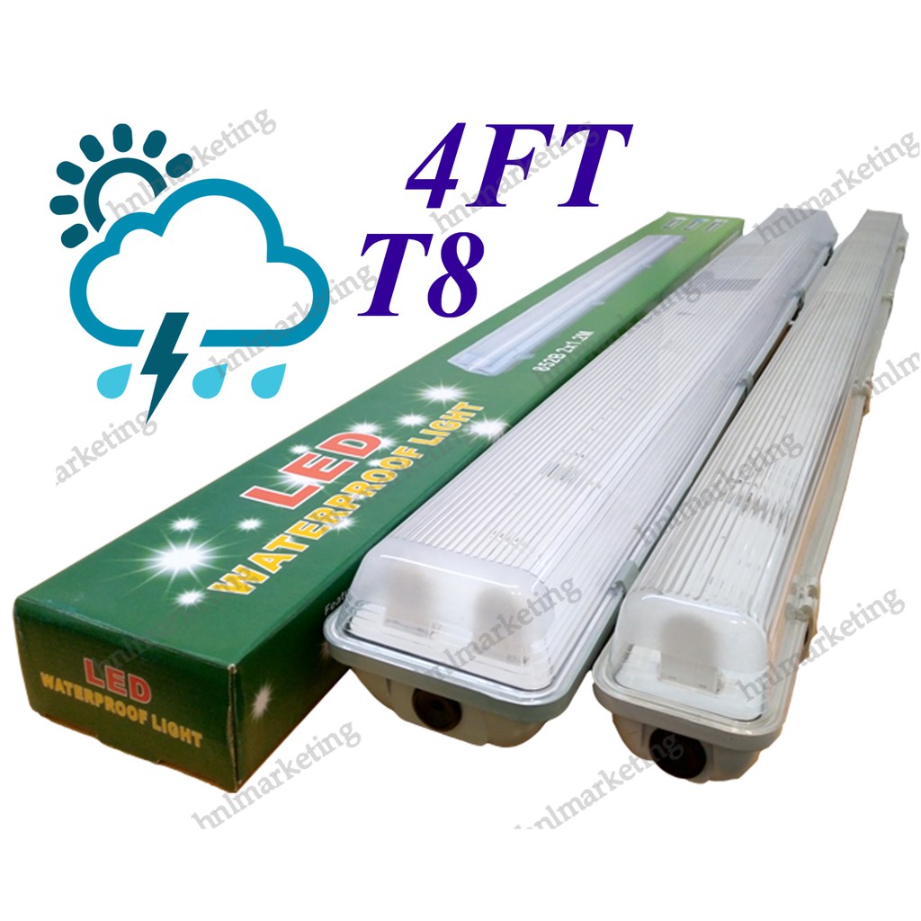OUTDOOR LED 4FT T8 CASING FITTING WEATHER PROOF SINGLE DOUBLE | Shopee ...
