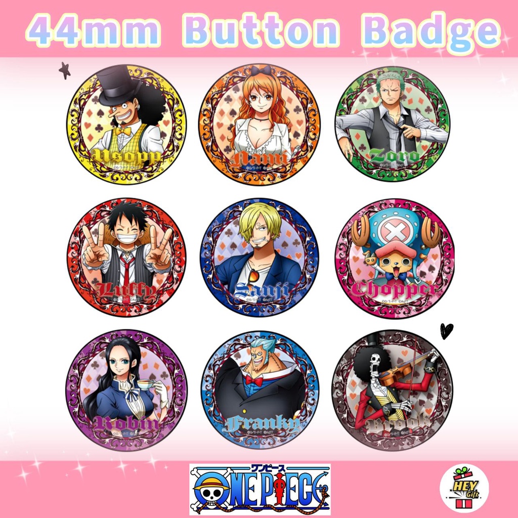 🔥Promotion🔥Anime One piece button badge pin 44mm monkey Luffy Zoro ...