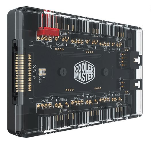 CoolerMaster ARGB/PWM hub 6 ARGB ports and 6 PWM ports and acessaries ...