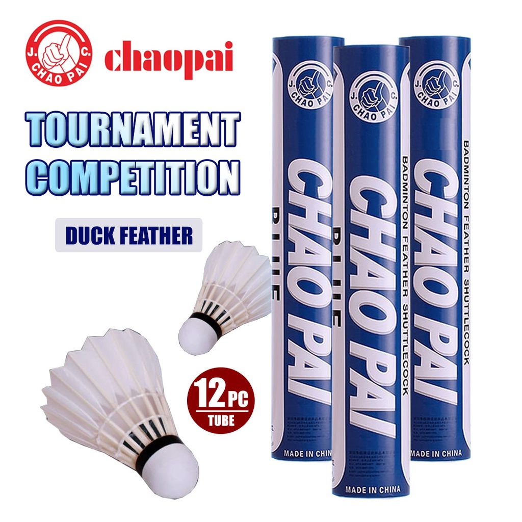 Chao Pai Badminton Feather Shuttlecock Bulu Tangkis - Blue (12 Pcs) 羽毛球 | Shopee Malaysia