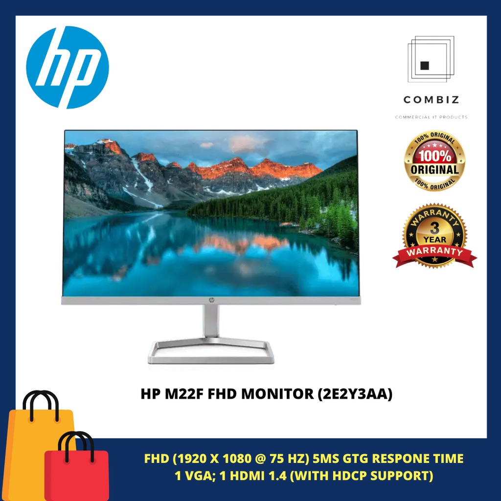 HP M22F FHD MONITOR (2E2Y3AA) VGA HDMI | Shopee Malaysia