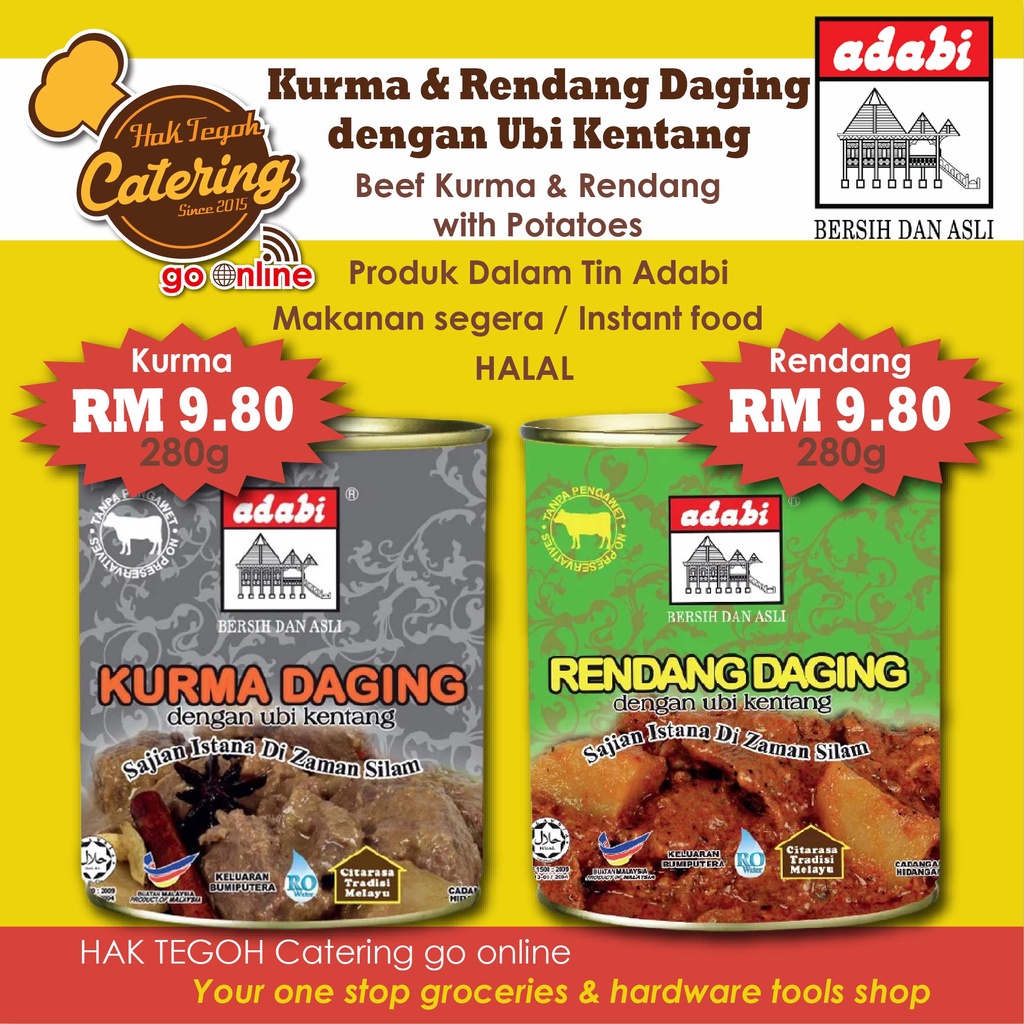 Adabi - Kurma & Rendang Daging dengan Ubi Kentang 280g (Beef Kurma ...