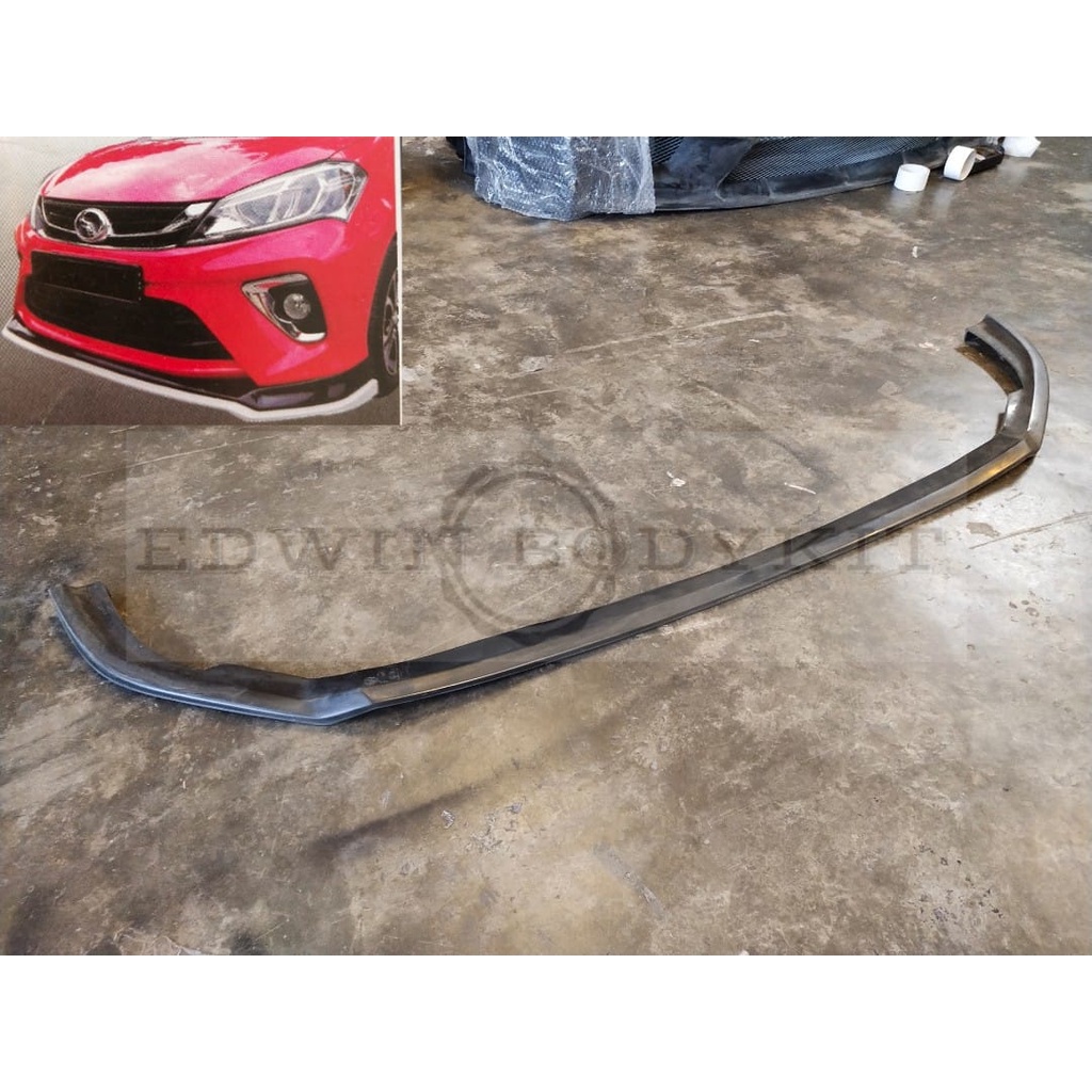 Myvi Gen3 Front Diffuser (Add on original front skirt) V-lip Pu Bodykit ...