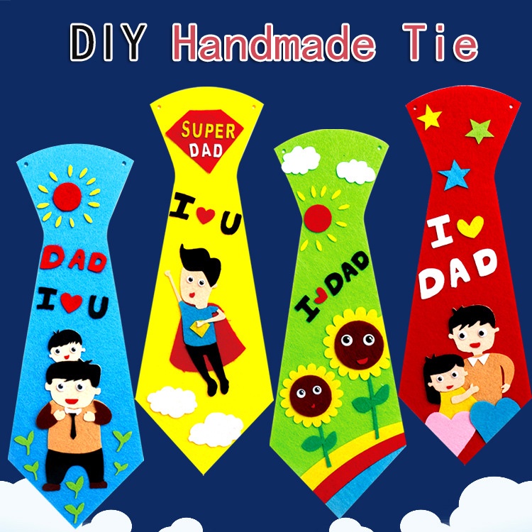Kids DIY Ties Crafts For Father`s Day Kindergarten Handmade Tie ...