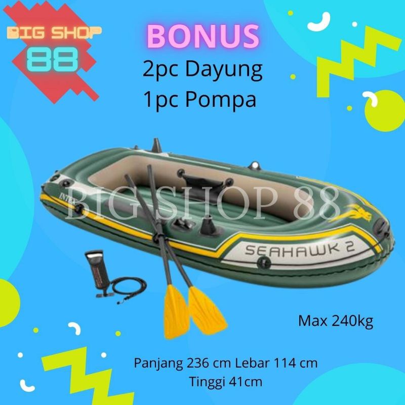 Intex 68347 Rubber Boat SEAHAWK 2 Flood Boat Emergency Boat MANCING ...
