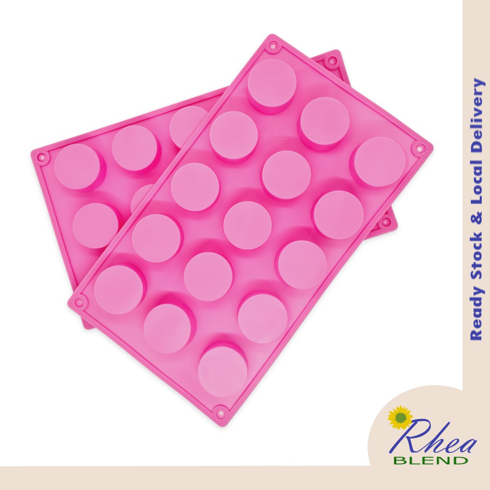 15 Cavity Round Circle Shape Silicone Mould 25g Simple Plain Jelly Soap ...