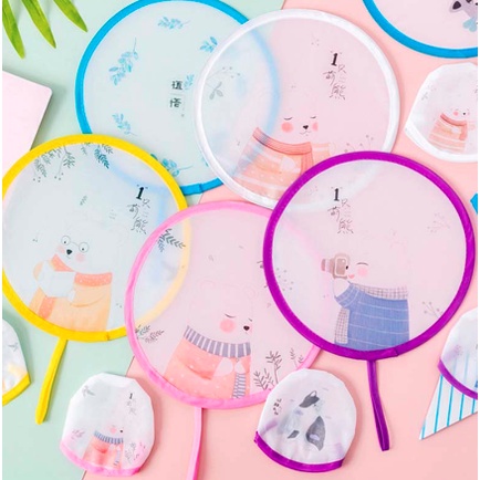 Folding Fan / Cute Cartoon Character mini Folding Fan / Folding Fan For ...